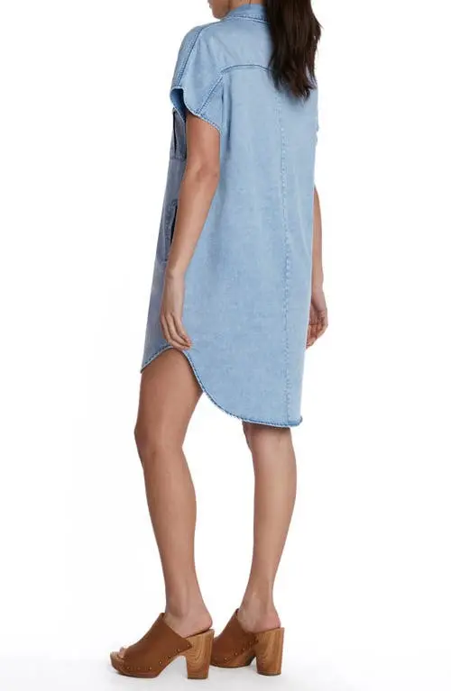 WASH LAB DENIM High-low Shirtdress - Sky Blue