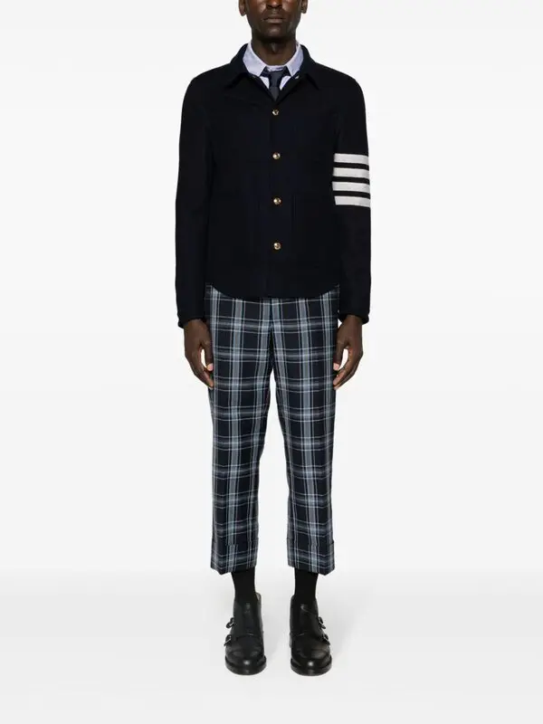 Thom Browne 4-bar Felted Shirt Jacket - Blue