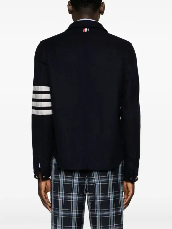 Thom Browne 4-bar Felted Shirt Jacket - Blue