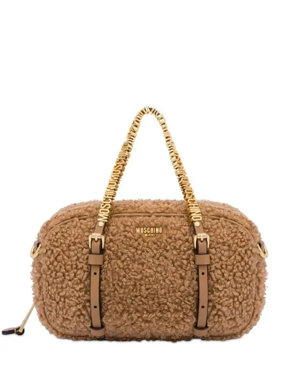 Moschino Lettering Fleece Tote Bag