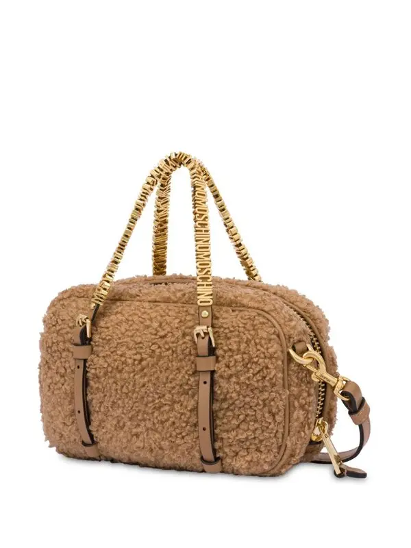 Moschino Lettering Fleece Tote Bag