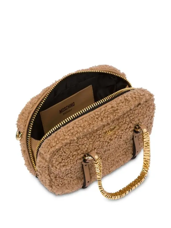 Moschino Lettering Fleece Tote Bag