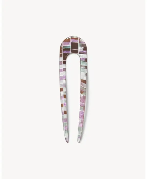 MACHETE French Hair Pin - Brown Shell Checker