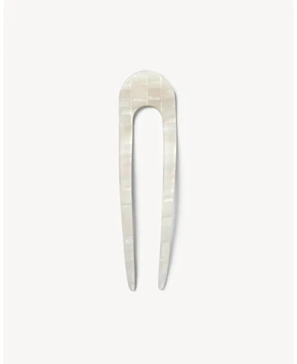 MACHETE French Hair Pin - Opalite Shell Checker