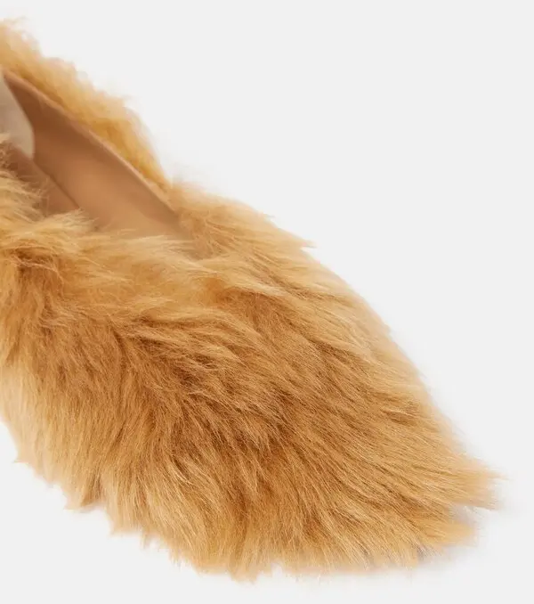 Attico Eva Shearling Ballet Flats