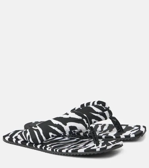 Attico Indie Zebra-print Thong Sandals - Multicoloured