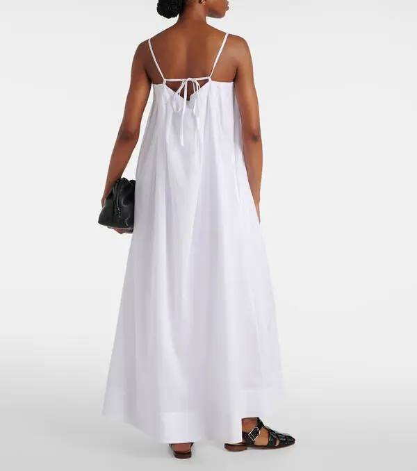 Asceno Cotton Batiste Maxi Dress - White