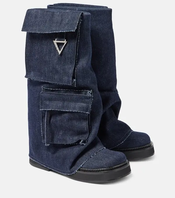 Attico Robin Denim Combat Boots