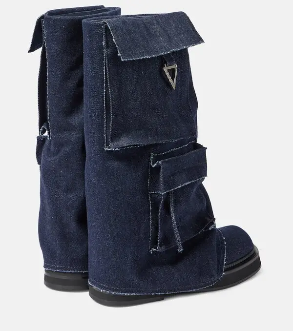 Attico Robin Denim Combat Boots