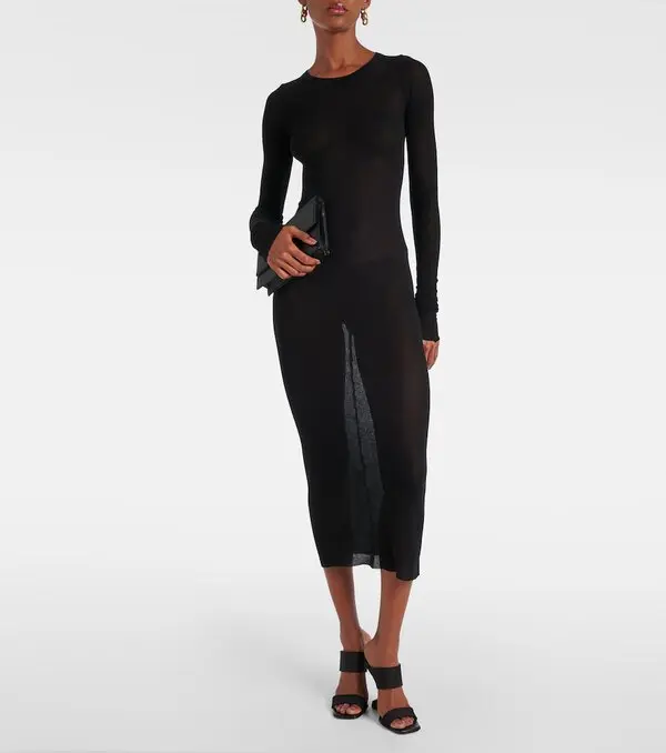 Rick Owens Knitted Midi Dress - Black
