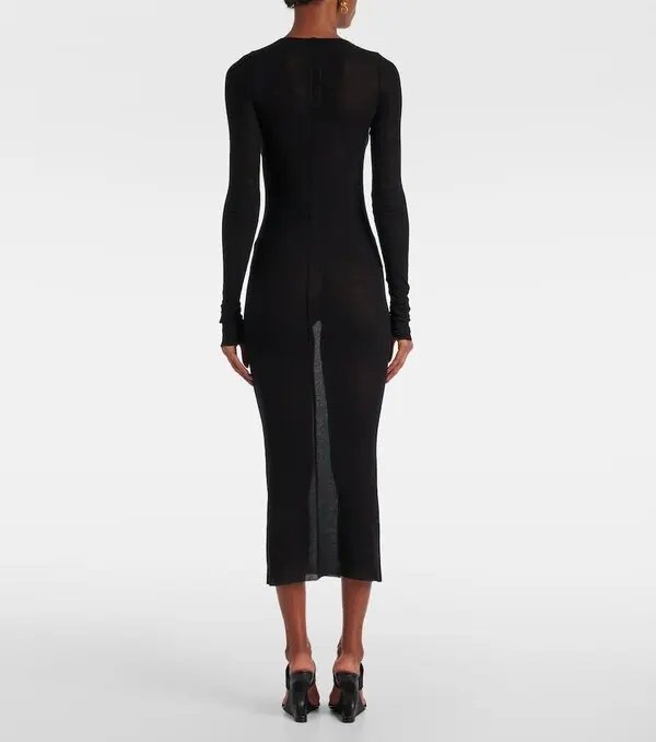 Rick Owens Knitted Midi Dress - Black