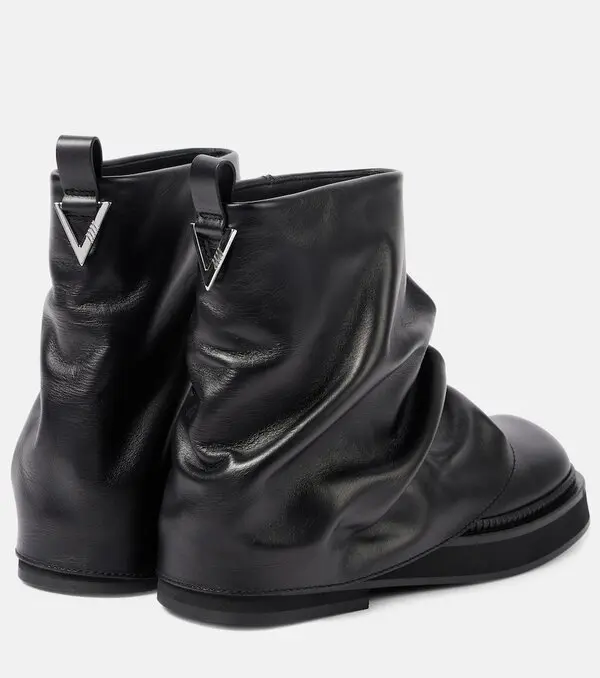 Attico Robin Leather Ankle Boots - Black