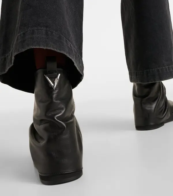 Attico Robin Leather Ankle Boots - Black
