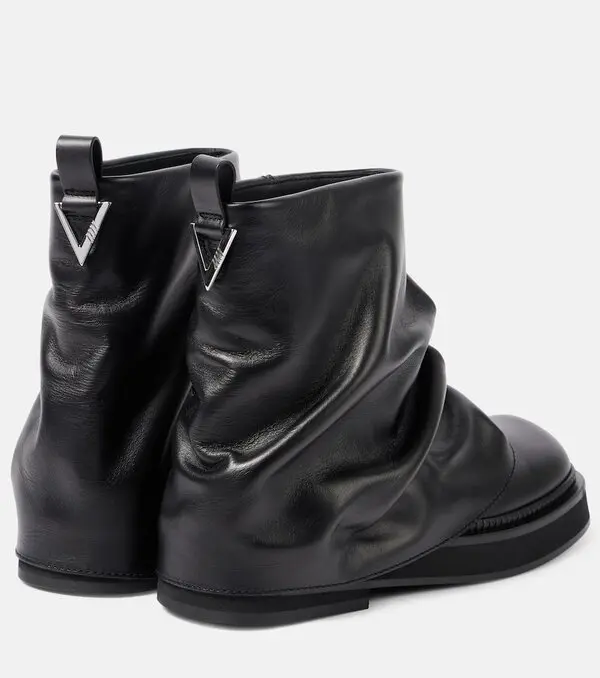 Attico Robin Leather Ankle Boots - Black