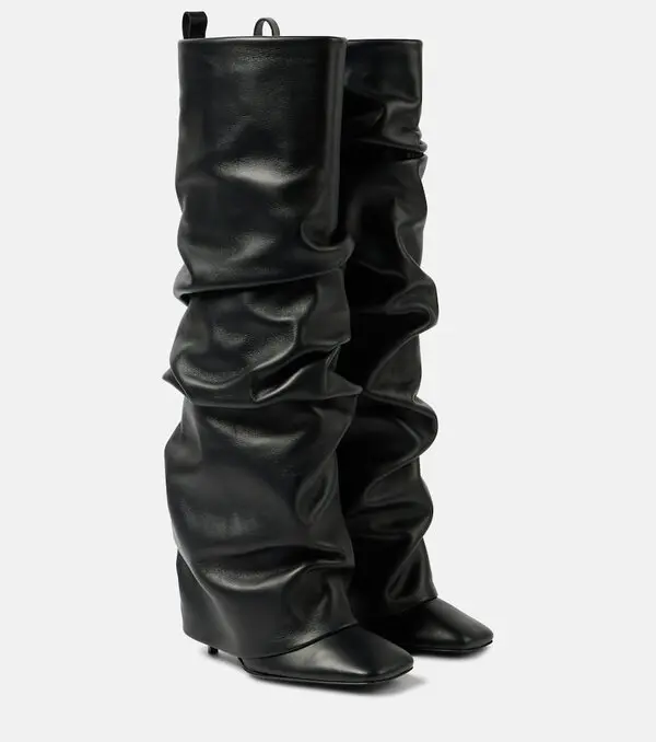 Attico Rea Leather Knee-high Boots - Black