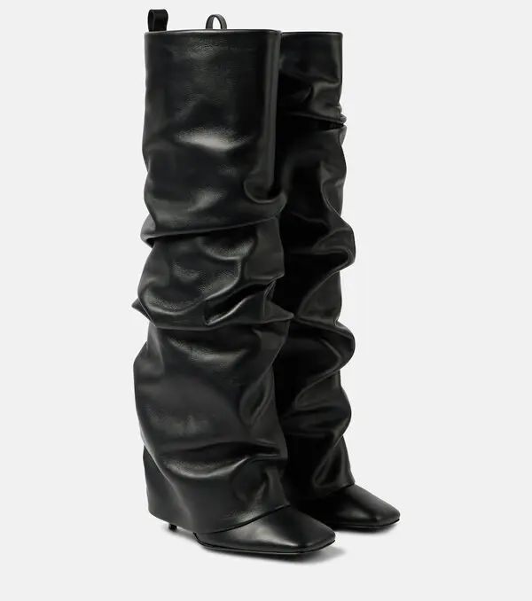Attico Rea Leather Knee-high Boots - Black