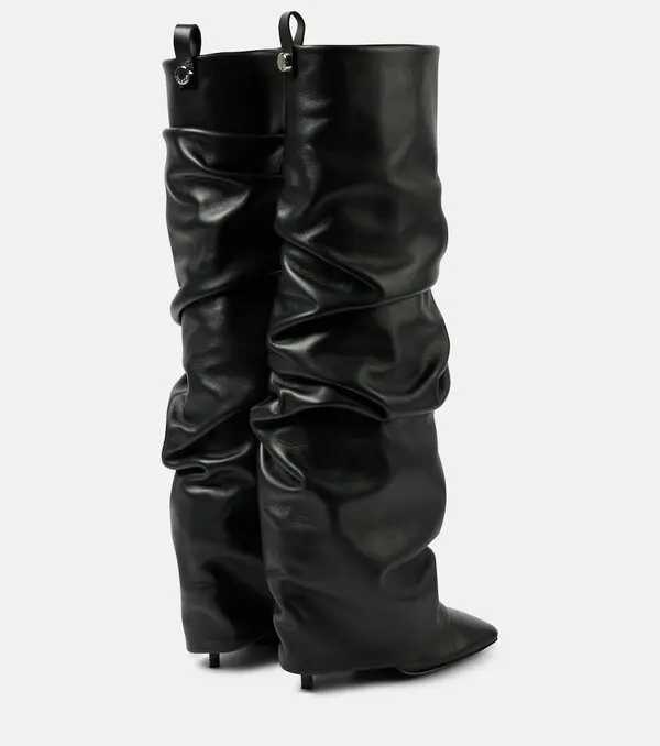 Attico Rea Leather Knee-high Boots - Black