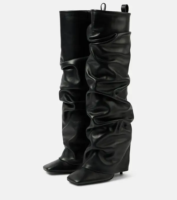 Attico Rea Leather Knee-high Boots - Black