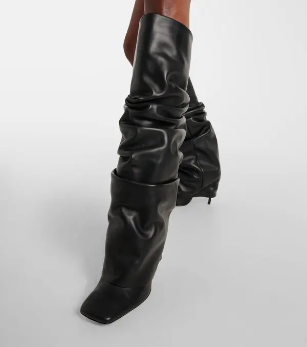 Attico Rea Leather Knee-high Boots - Black