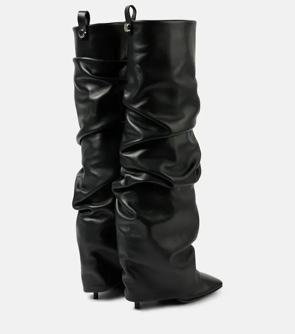 Attico Rea Leather Knee-high Boots - Black