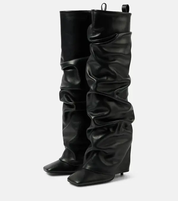 Attico Rea Leather Knee-high Boots - Black