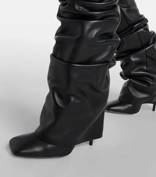 Attico Rea Leather Knee-high Boots - Black