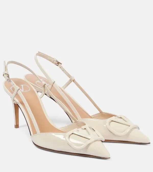 Valentino Garavani Vlogo Signature Slingback Pumps - White