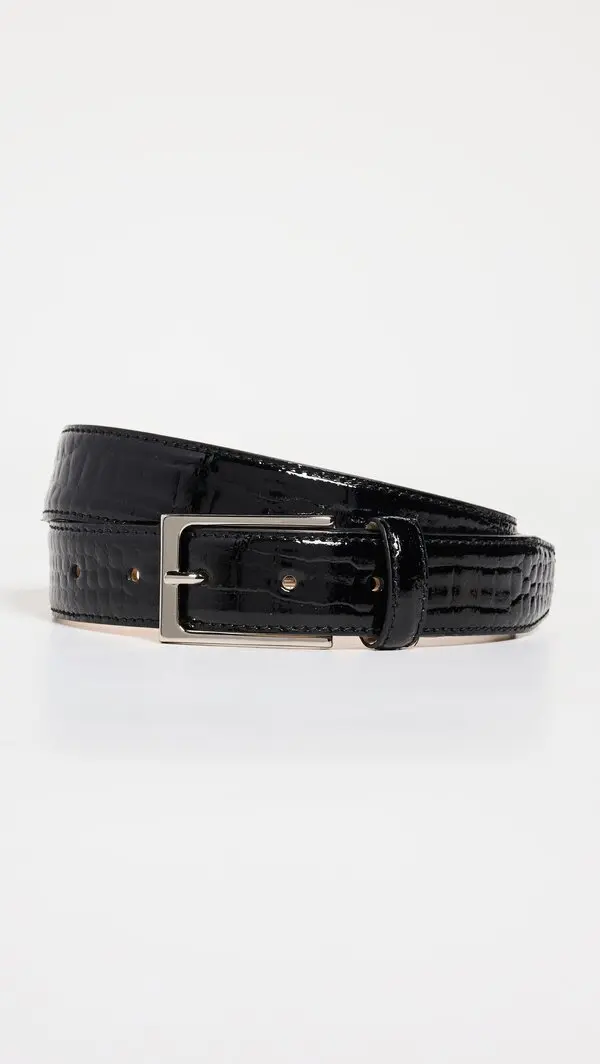 AUREUM No. 5 Black Leather Belt with Silver Buckle No. 5 Belt by Aureum Collective at THE MILE main image 2