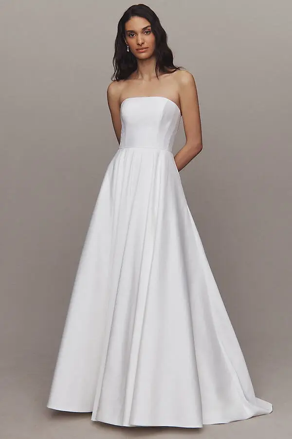 dusty pink maid of honour dresses Dusty Rose Pink Bridesmaid Dresses One Shoulder Minimalist Sheath/Colu main image 1