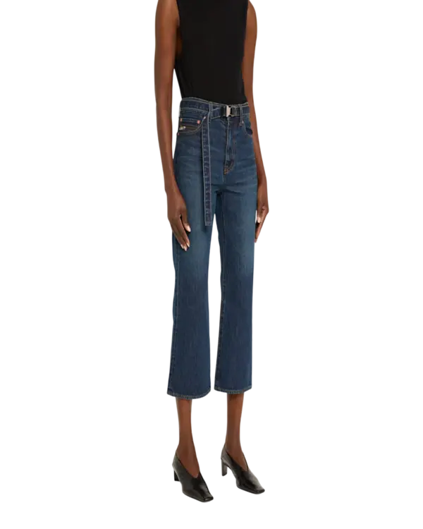 Sacai Bootcut Denim Capri Pants