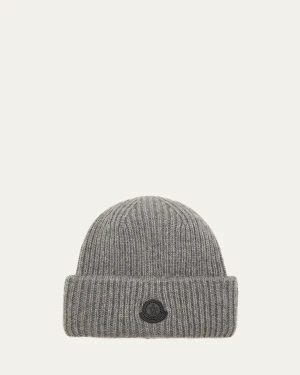 Moncler Ribbed Cashmere Beanie - Charcoal