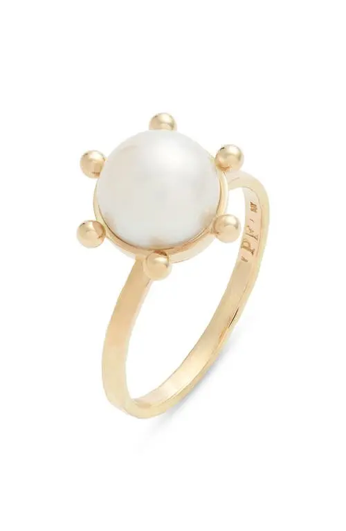 POPPY FINCH Bubble Cultured Pearl Ring - 14k Yellow Gold/ Pearl