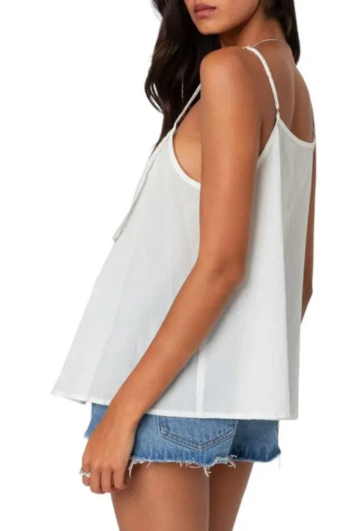 EDIKTED Eyelet Trim Pintuck Bib Camisole