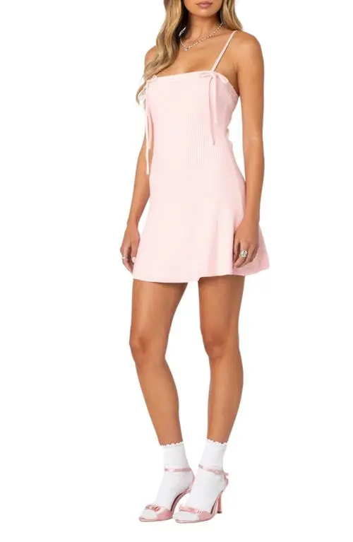 EDIKTED Bow Tie Rib Minidress