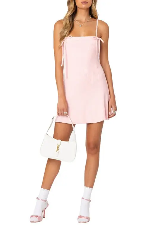EDIKTED Bow Tie Rib Minidress