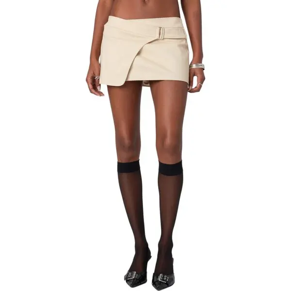 EDIKTED Belted Wrap Miniskirt