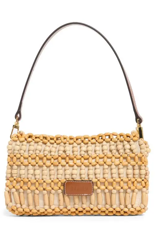 Staud Timmy Beaded Shoulder Bag - Natural Wood Beads