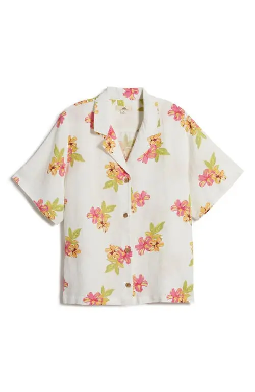 Rip Curl Cabana Floral Linen Blend Camp Shirt