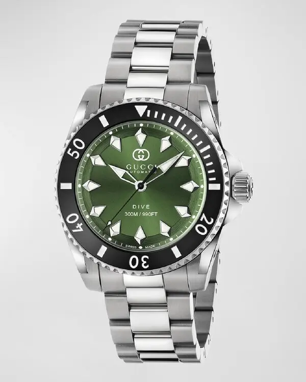 Gucci Dive Stainless Steel Bracelet Watch - Green