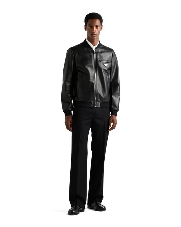Prada Nappa Leather Bomber Jacket