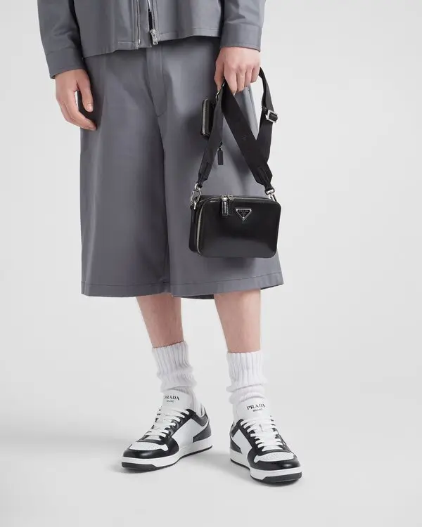 Prada Downtown Leather Sneakers - White