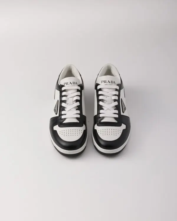 Prada Downtown Leather Sneakers - White