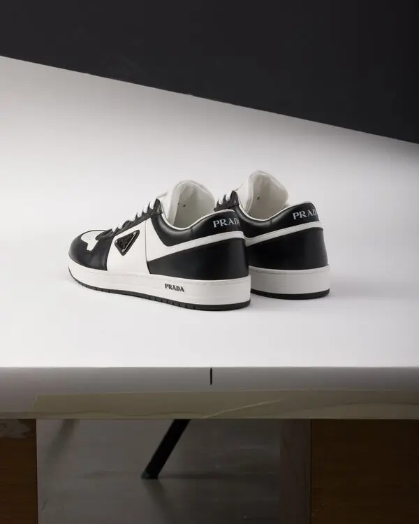 Prada Downtown Leather Sneakers - White