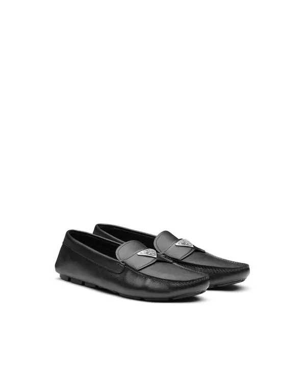 Prada Saffiano Leather Drivers - Black
