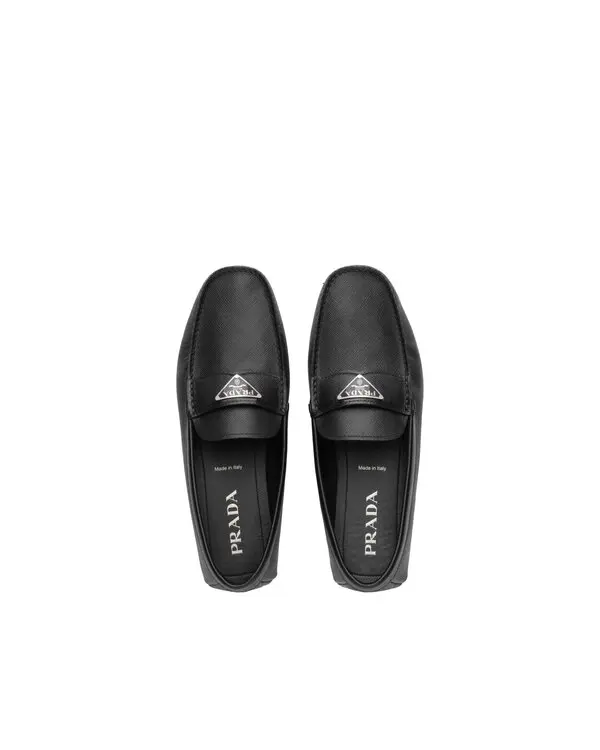 Prada Saffiano Leather Drivers - Black