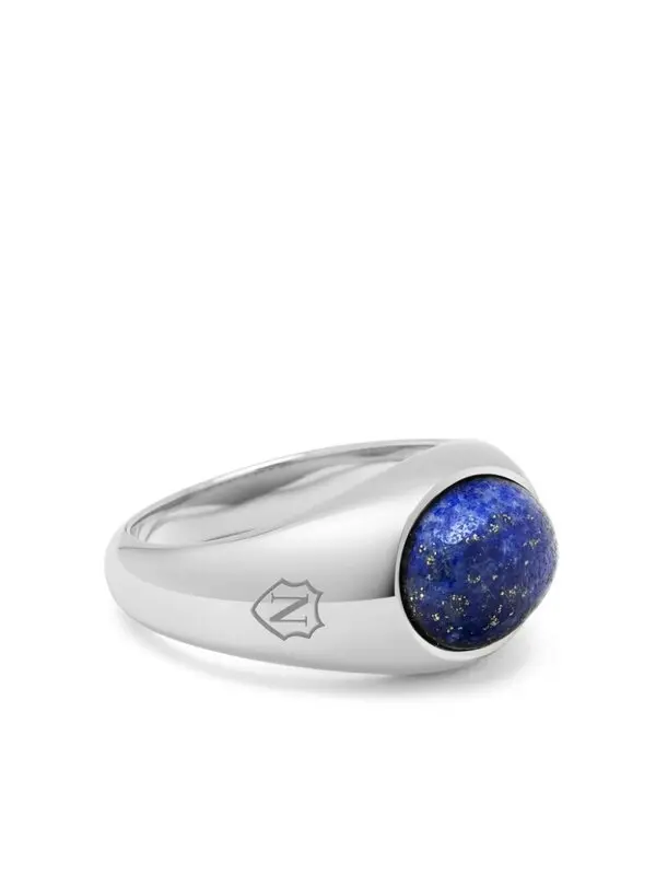 NIALAYA JEWELRY Lapis Lazuli Signet Ring - Silver