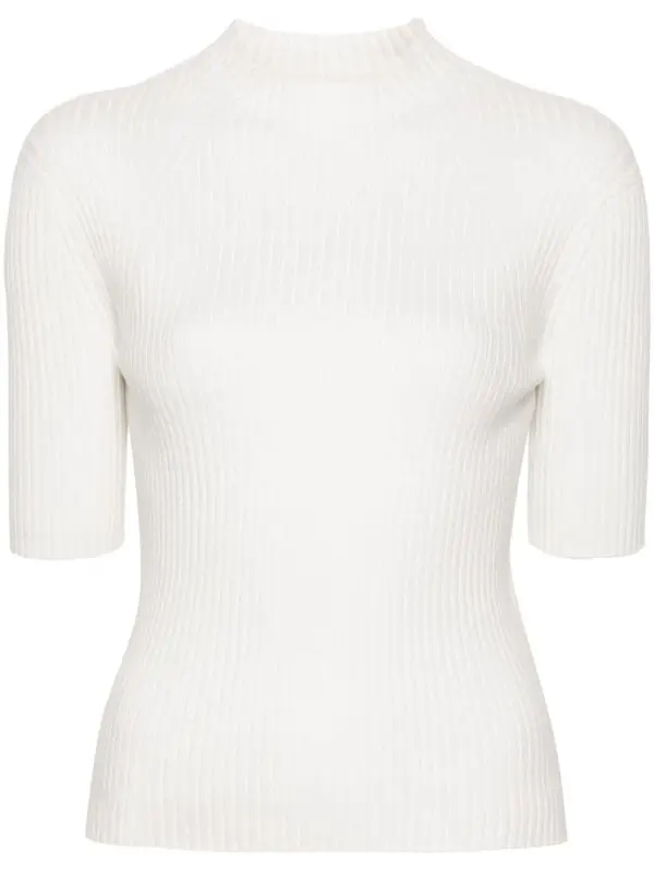 Maje Ribbed-knit Top - White