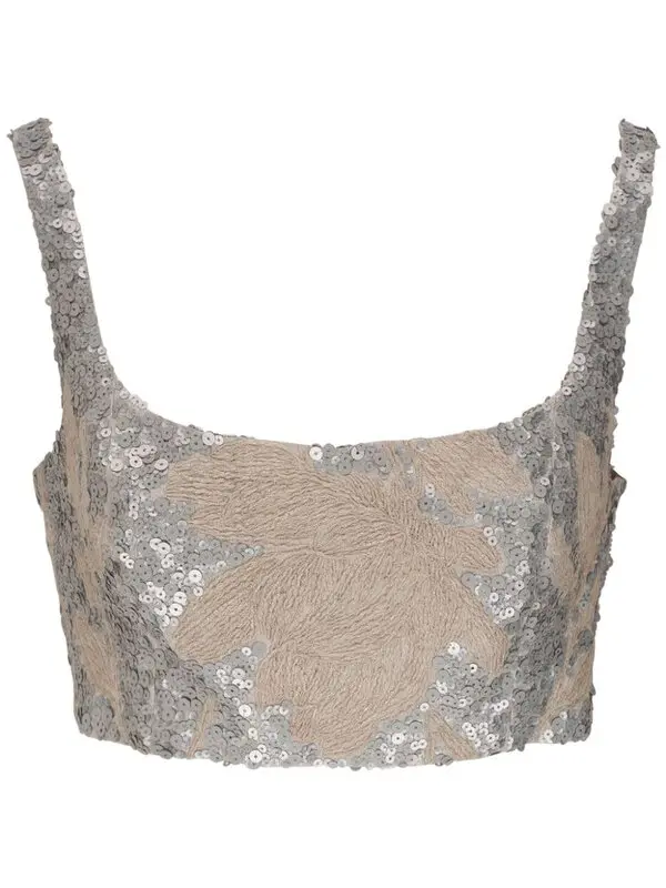 Brunello Cucinelli Embellished Cropped Top