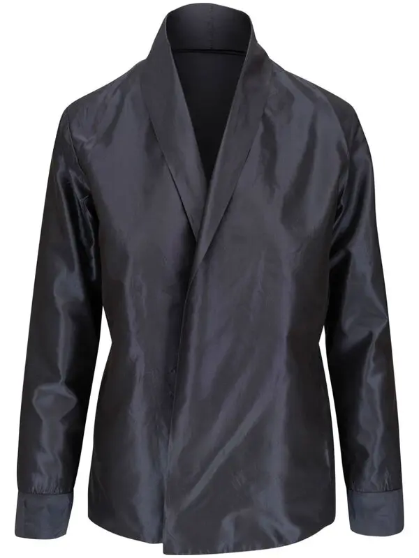 PETER COHEN Shawl-lapel Silk Blazer - Black