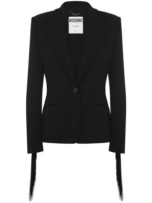 Moschino Fringed Single-breasted Blazer - Black